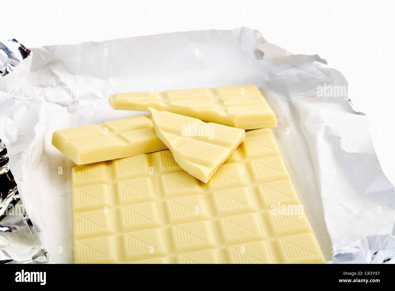 Bar of white chocolate Stock Photo - Alamy