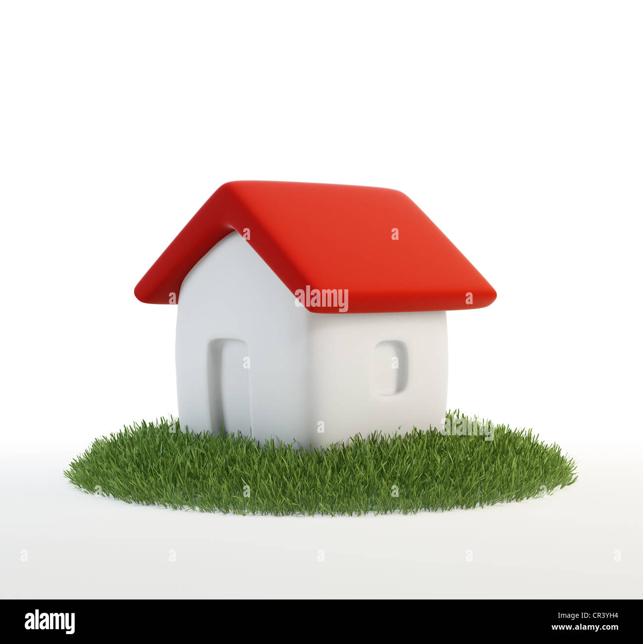 Green building concept - small cartoon home on a patch of grass Stock ...
