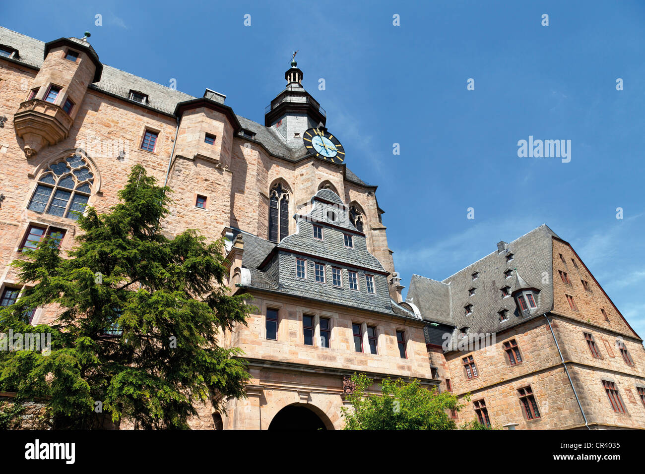 Marburger Schloss castle, Marburg, Hesse, Germany, Europe Stock Photo ...