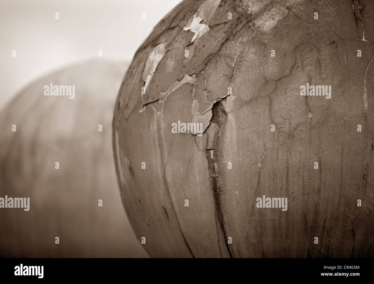 Old spheres with cracks close-up Stock Photo - Alamy