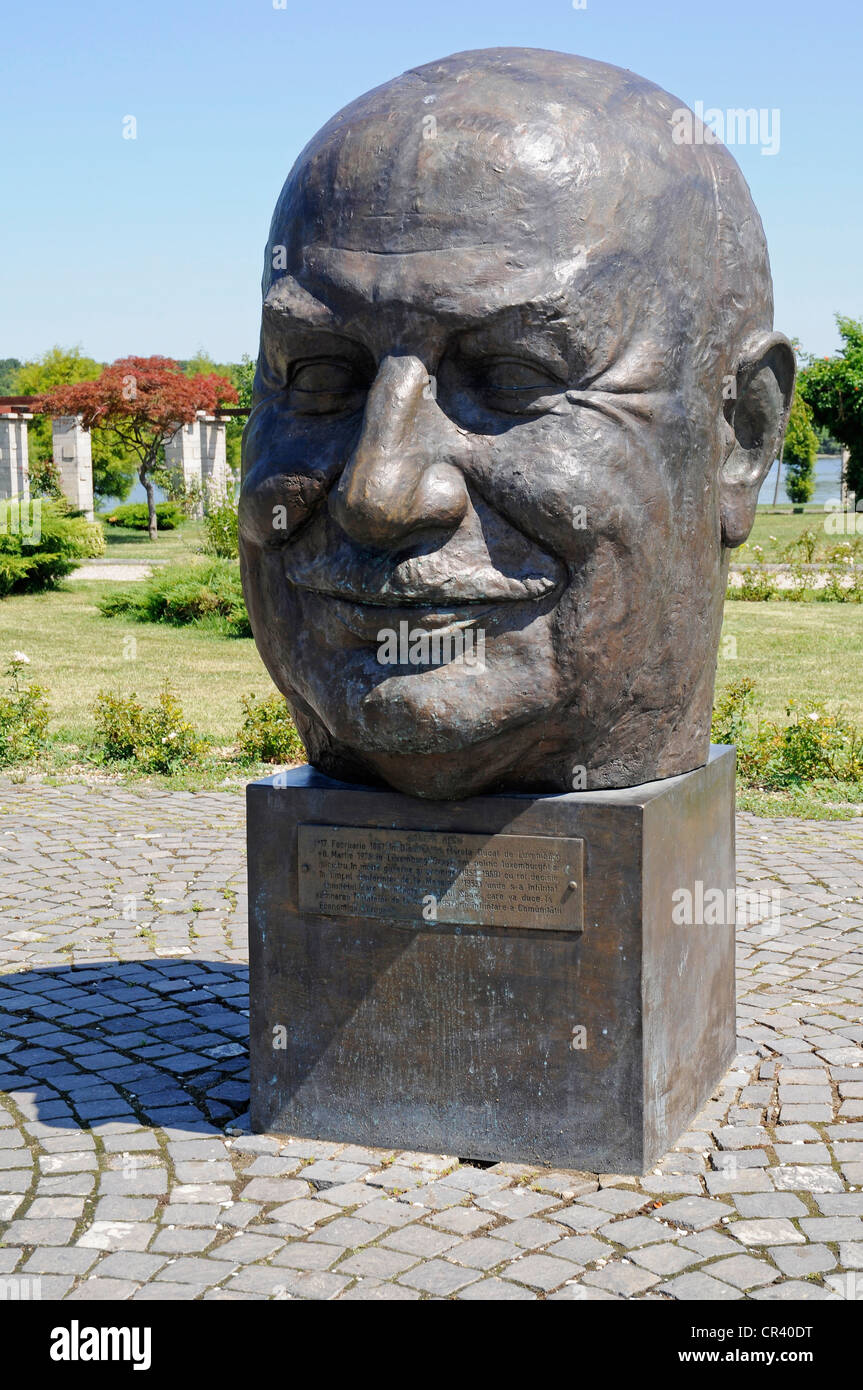 Bust, Joseph Bech, a politician from Luxembourg, Europe Square ...