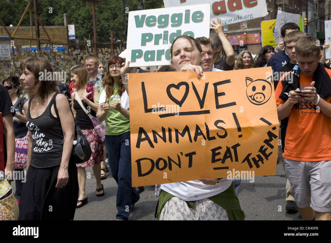 Annual Veggie Pride Parade in Greenwich Village, New York City Stock ...