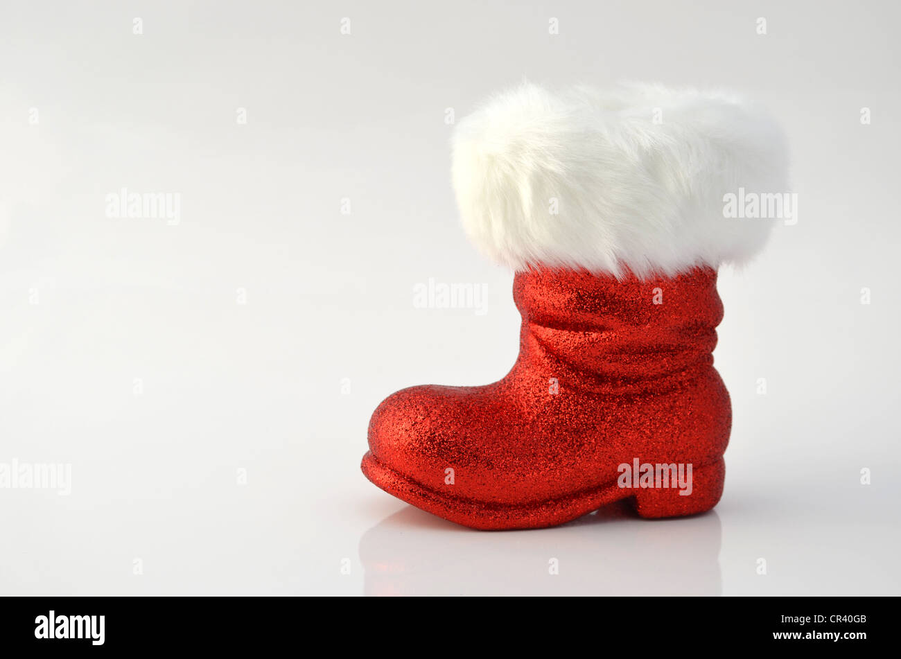 Red Santa boot Stock Photo - Alamy
