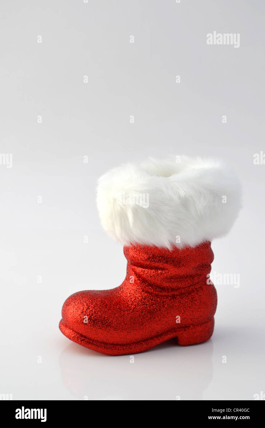 Red Santa boot Stock Photo - Alamy