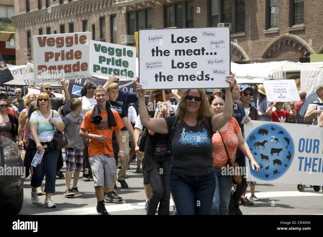 Annual Veggie Pride Parade in Greenwich Village, New York City Stock ...