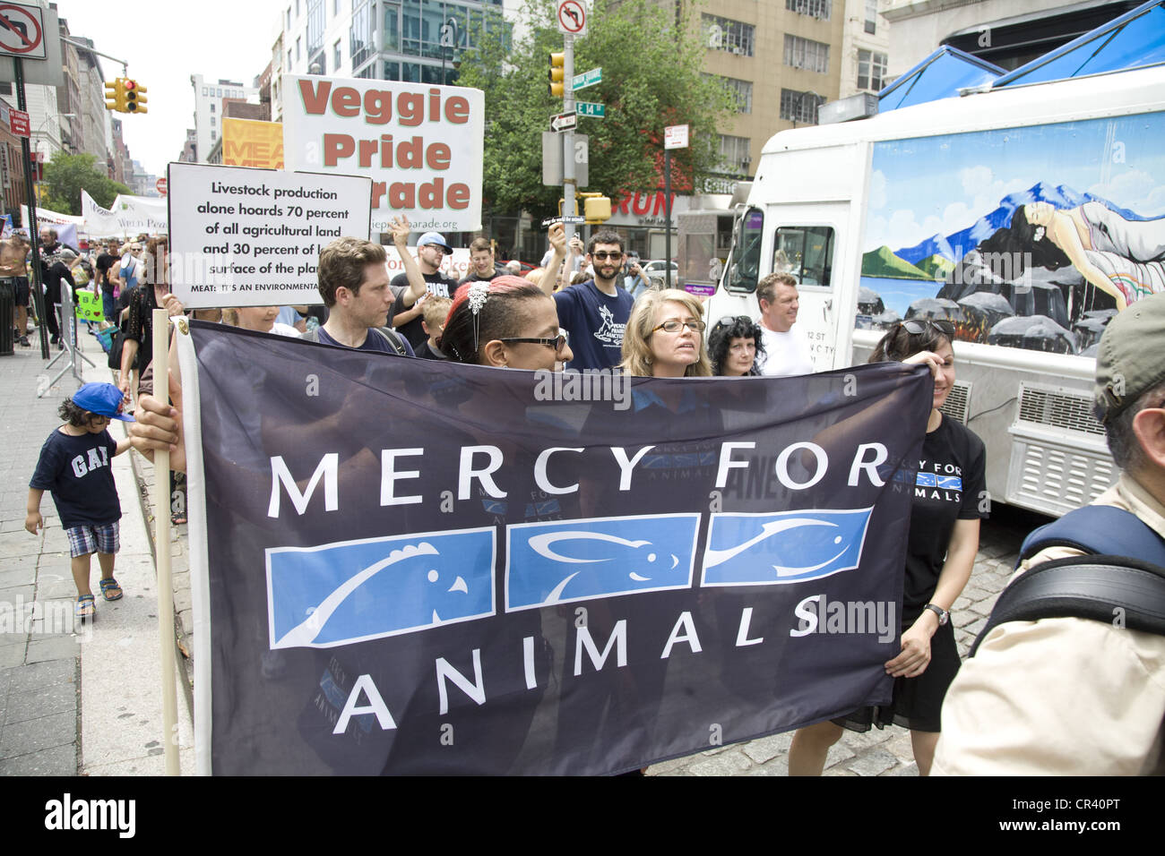Annual Veggie Pride Parade in Greenwich Village, New York City Stock ...