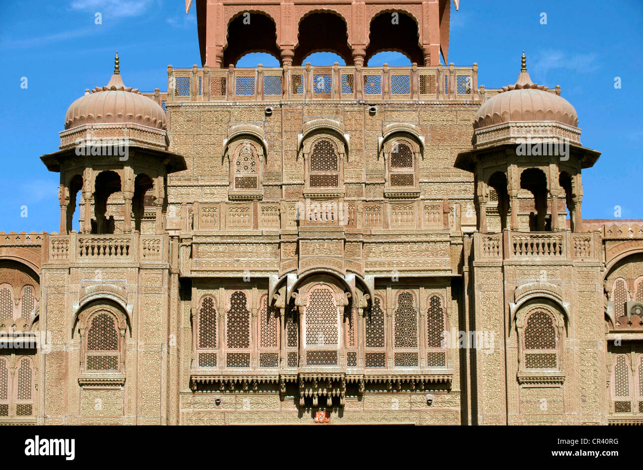 India, Rajasthan State, Bikaner, Lallgarh Palace, old palace converted ...
