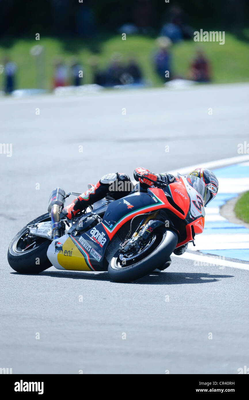 max biaggi on the aprilia, WSBK 2012 Stock Photo - Alamy