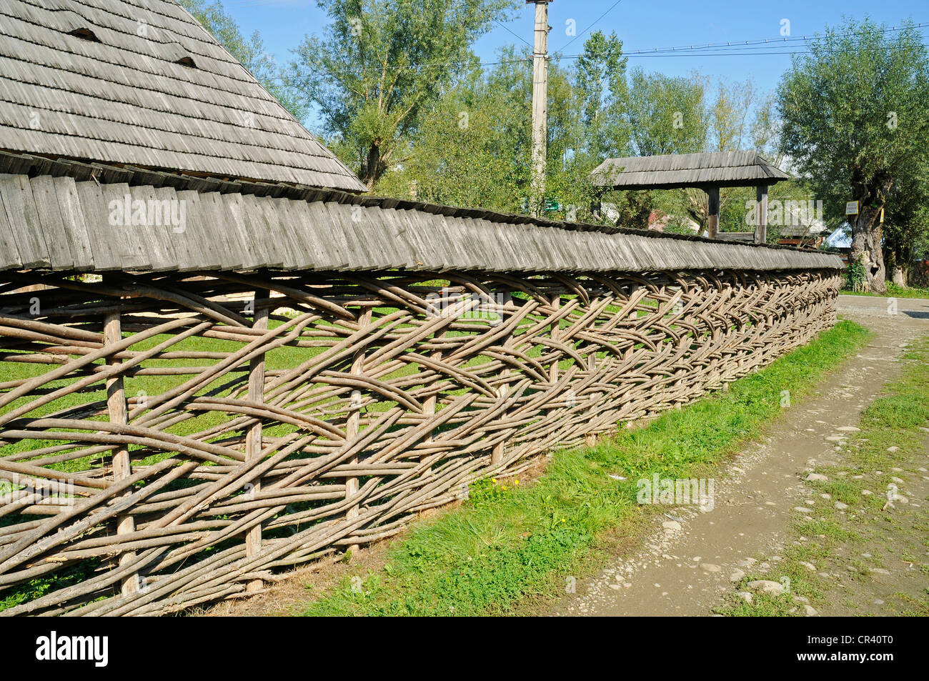 Typical pasture fence, village of Leud, Maramures, Romania, Eastern ...
