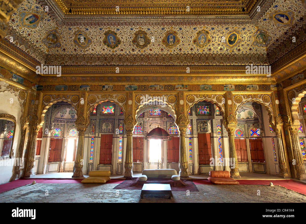 India, Rajasthan State, Jodhpur, Mehrangarh Fort, Shish Mahal Stock ...