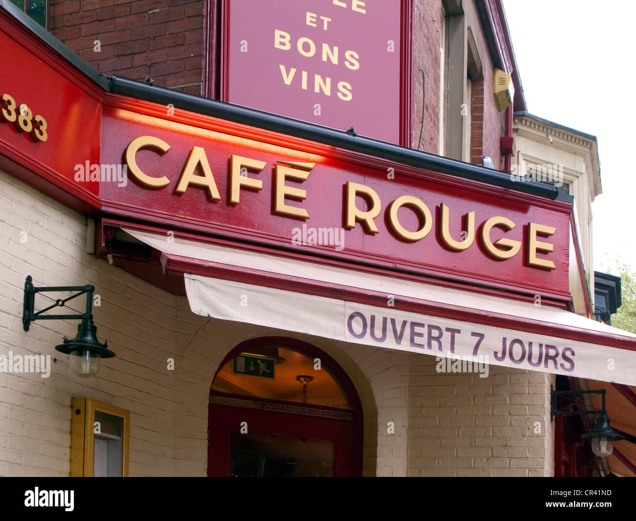 Cafe Rouge sign and doorway Stock Photo - Alamy