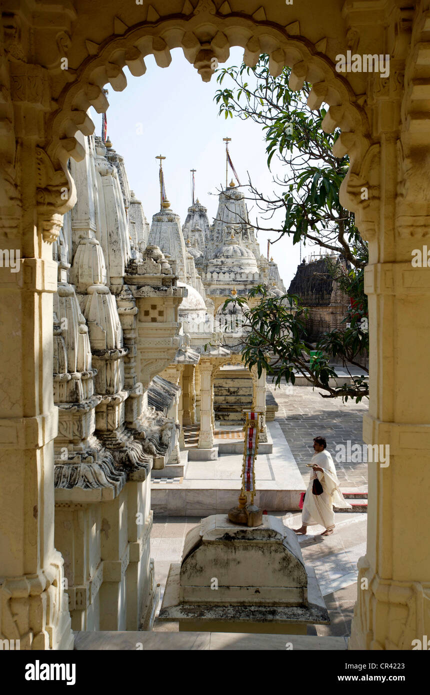 India, Gujarat State, Shatrunjaya Hill, Palitana Temples Stock Photo ...