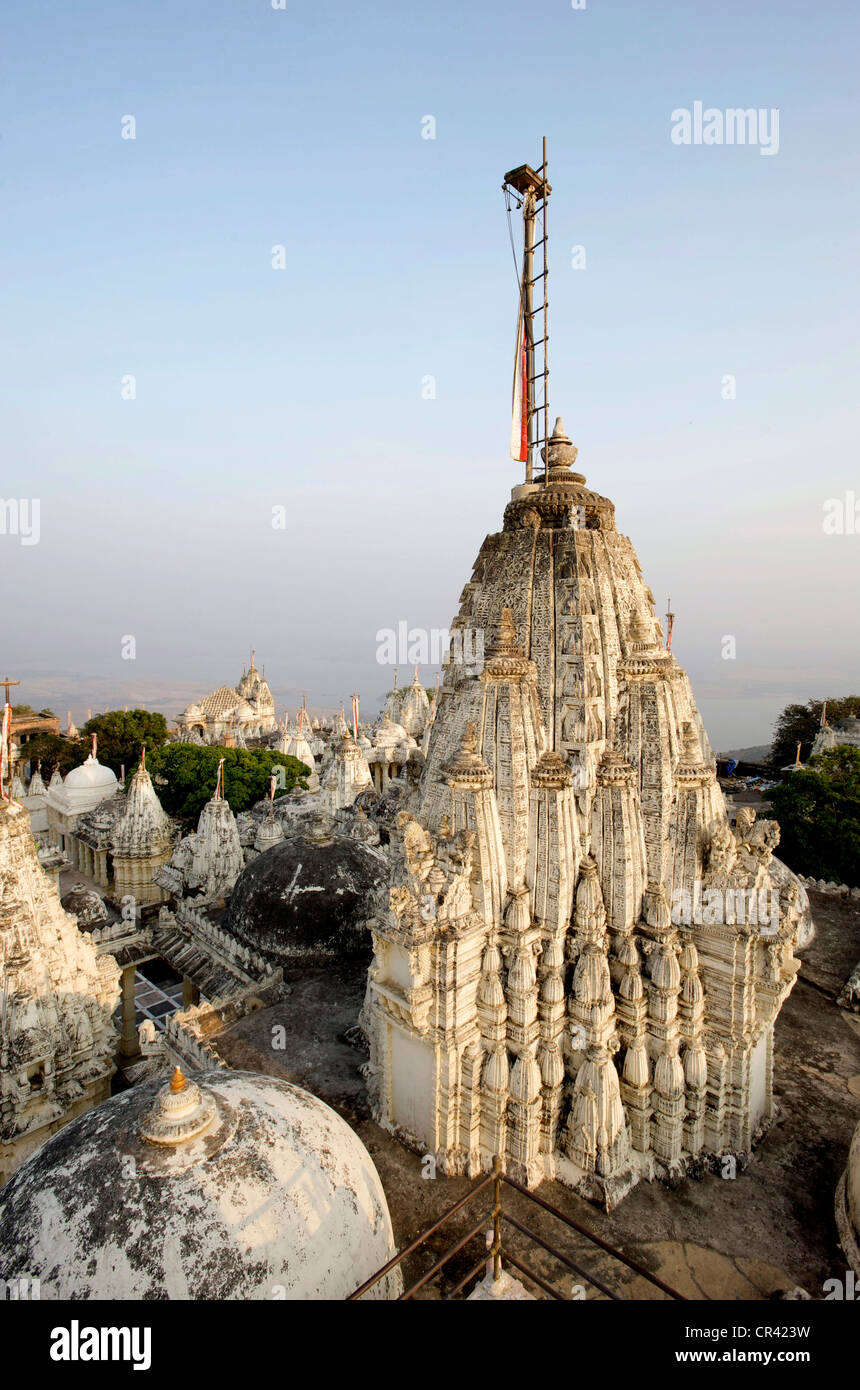 India, Gujarat State, Shatrunjaya Hill, Palitana Temples Stock Photo ...