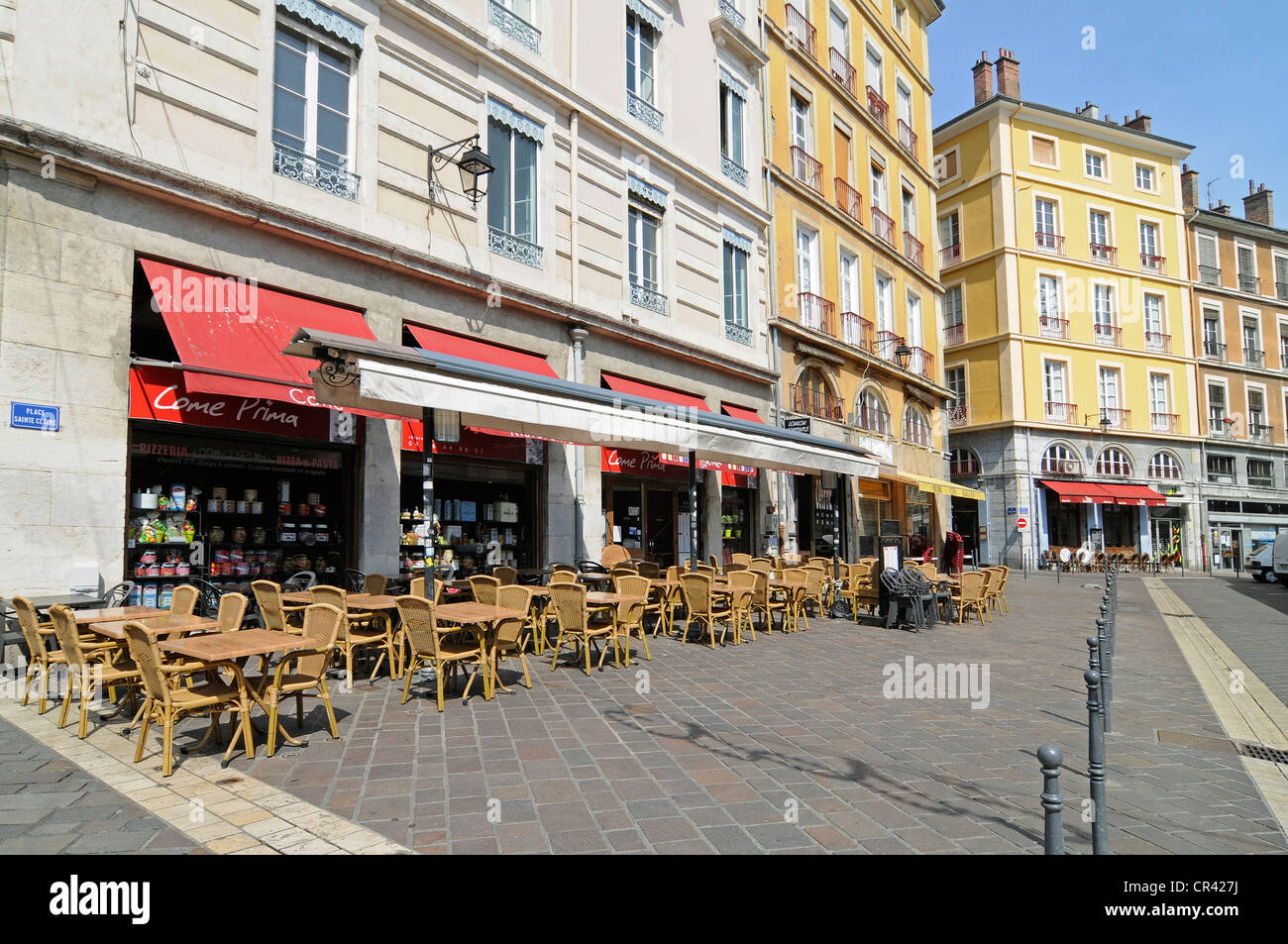 Street Cafe Place Sainte Claire Square Grenoble Rhone Alpes France