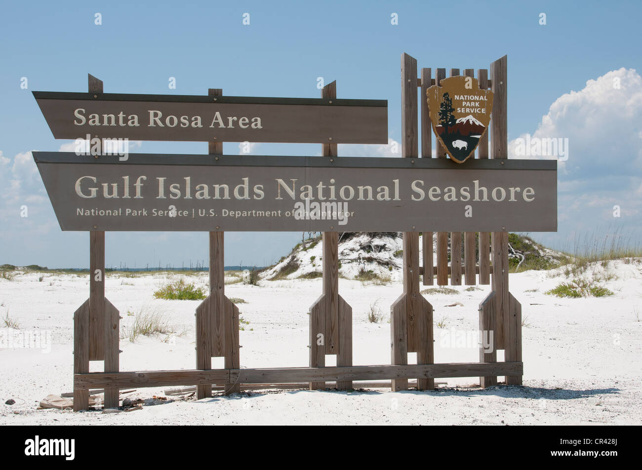 Gulf Islands National Seashore sign Pensacola Beach Florida USA Stock ...