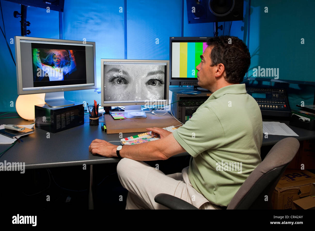 France, Paris, Lobster Films Workshop, old films restorer Stock Photo ...