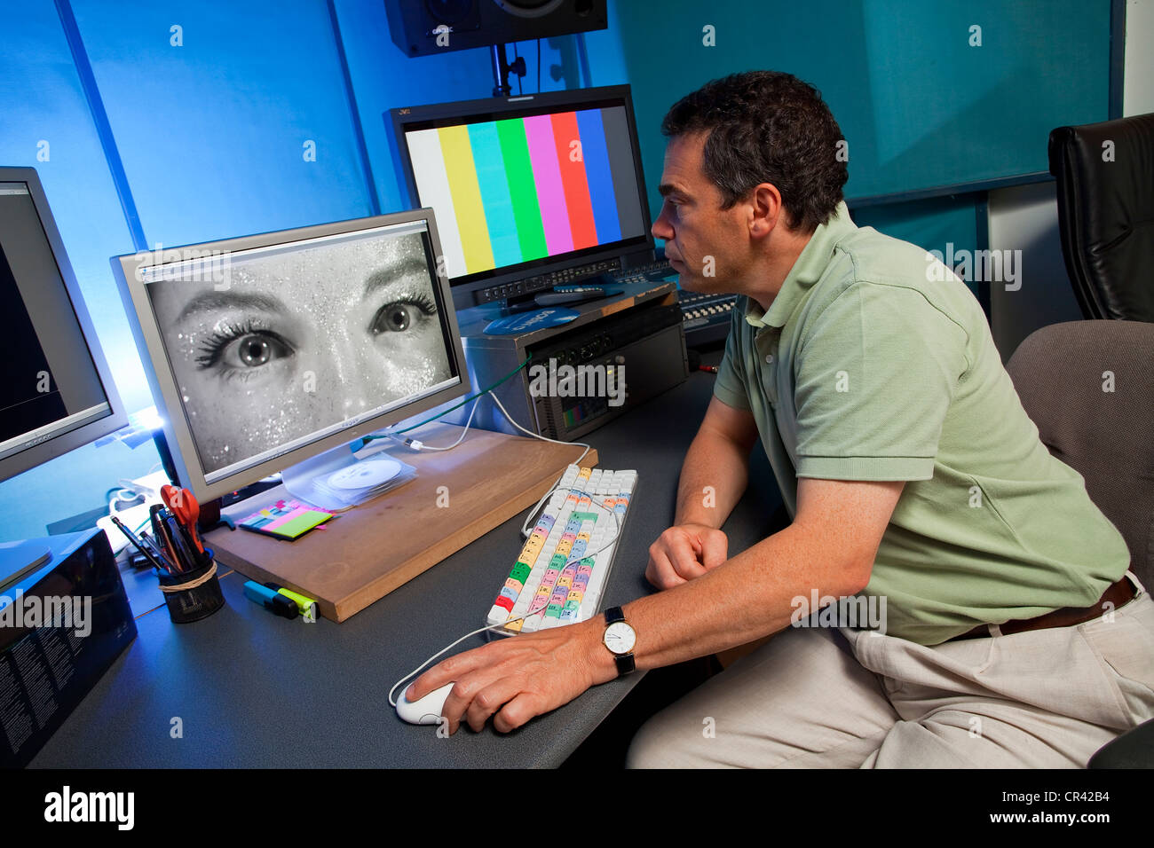 France, Paris, Lobster Films Workshop, old films restorer Stock Photo ...