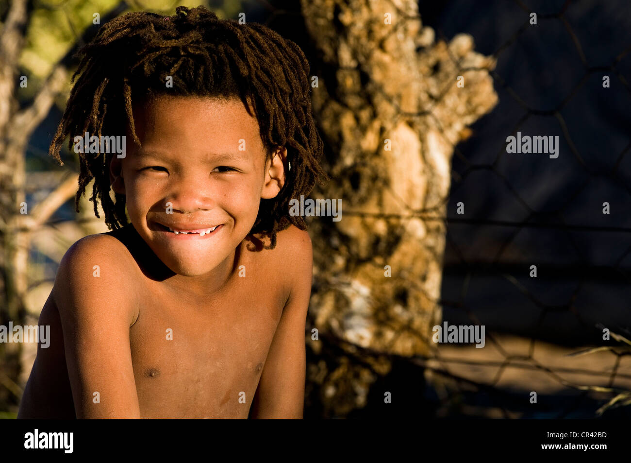 Child of the San, Bushmen, near Andriesvale, Kalahari Desert, Northern ...