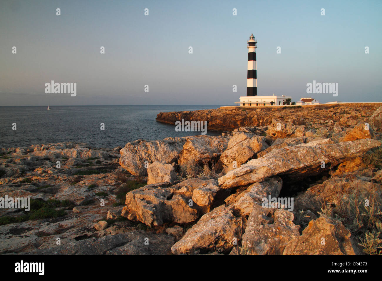 View of the lighthouse on cape Cap d'Artrutx, Menorca, Spain, Europe ...