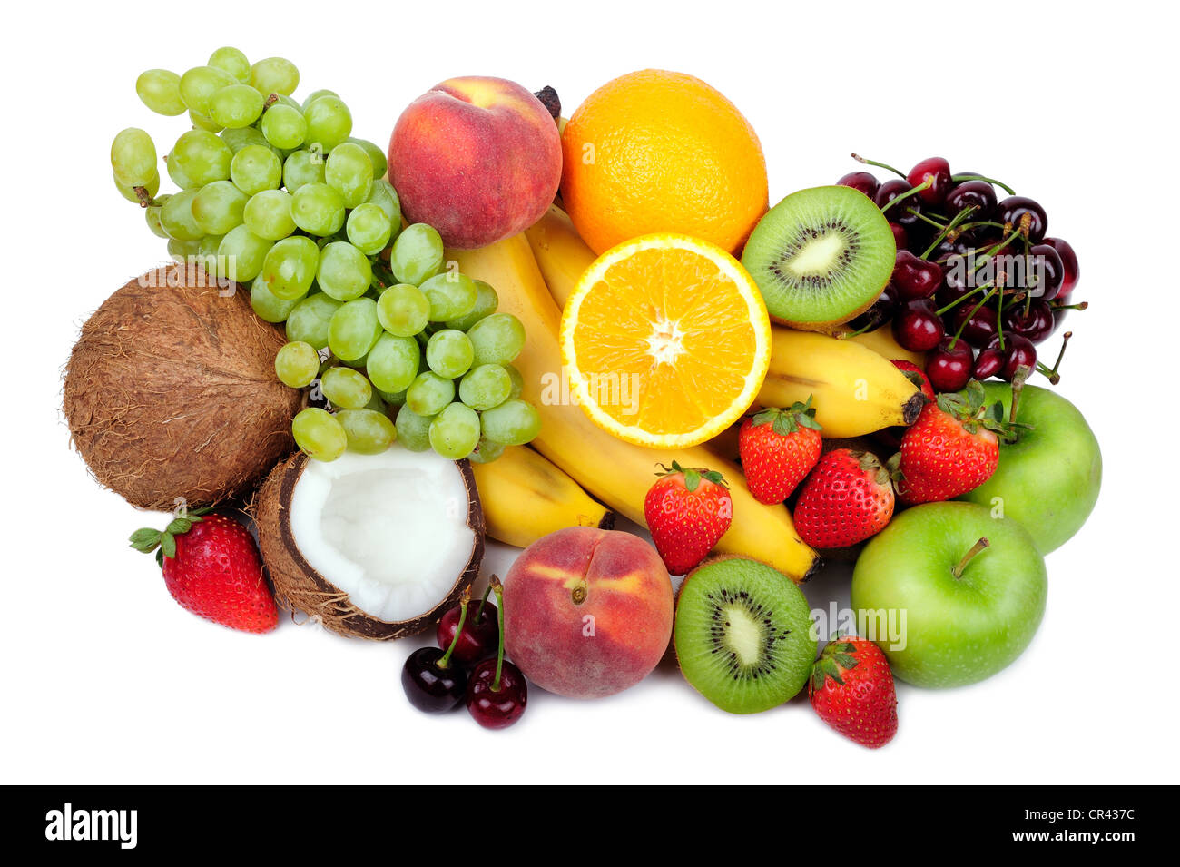 Multifruit isolated on a white background Stock Photo - Alamy