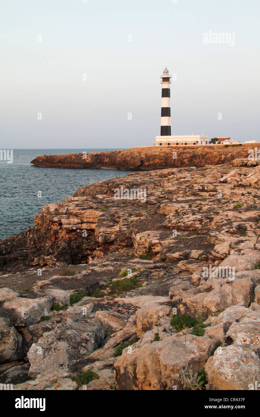 View of the lighthouse on cape Cap d'Artrutx, Menorca, Spain, Europe ...