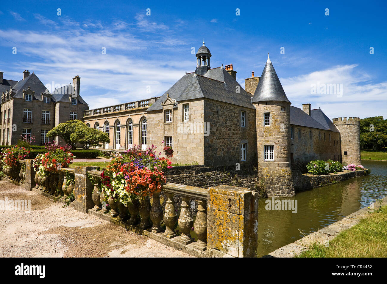 France, Manche, Cotentin, La Hague, Flamanville, the castle Stock Photo ...