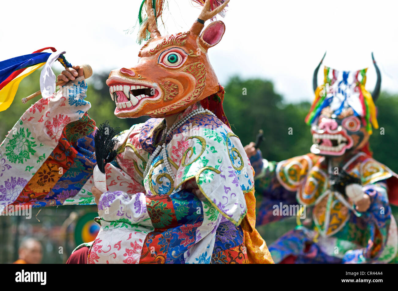 Tibetan monks performing music and dance Stock Photo - Alamy
