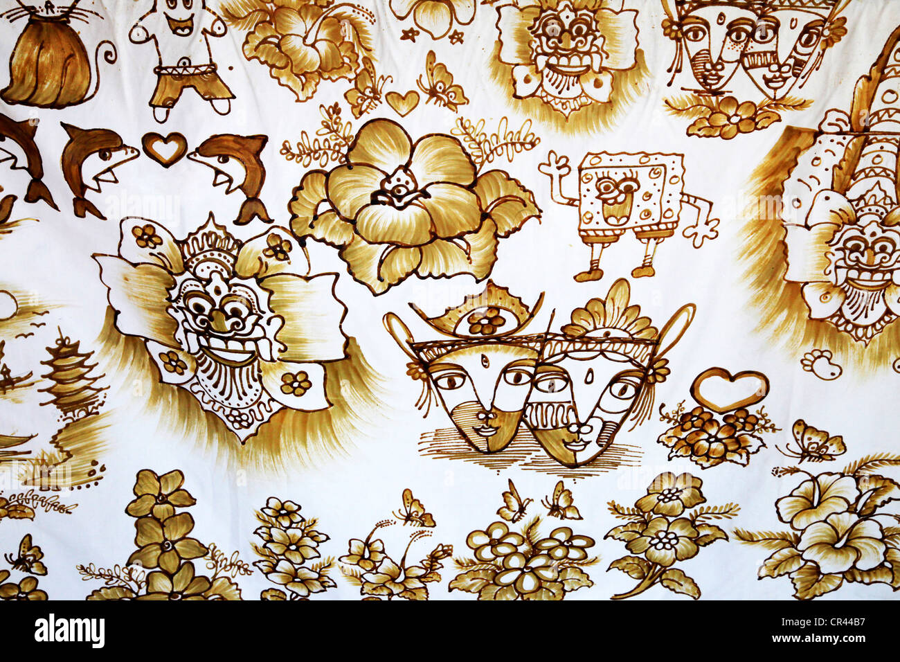 Traditional Indonesian Batik on silk Bali. Indonesia Stock Photo - Alamy