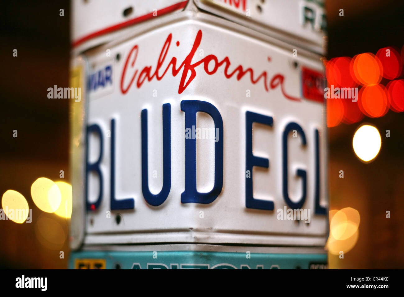 License plates of automobiles as design of restaurant Stock Photo - Alamy