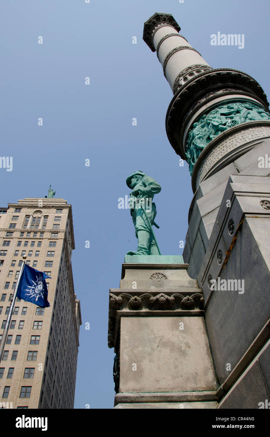 New York, Buffalo, Lafayette Square. Civil War monument, “Soldiers and Sailors” Stock Photo - Alamy