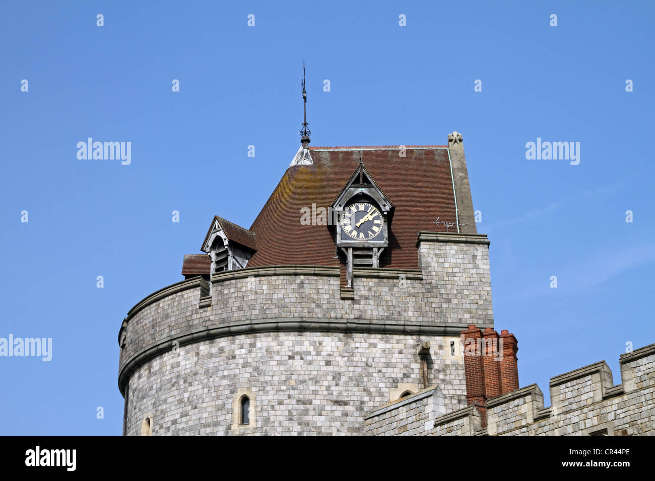 Windsor Castle, Berkshire, England - showing the Curfew Tower with ...