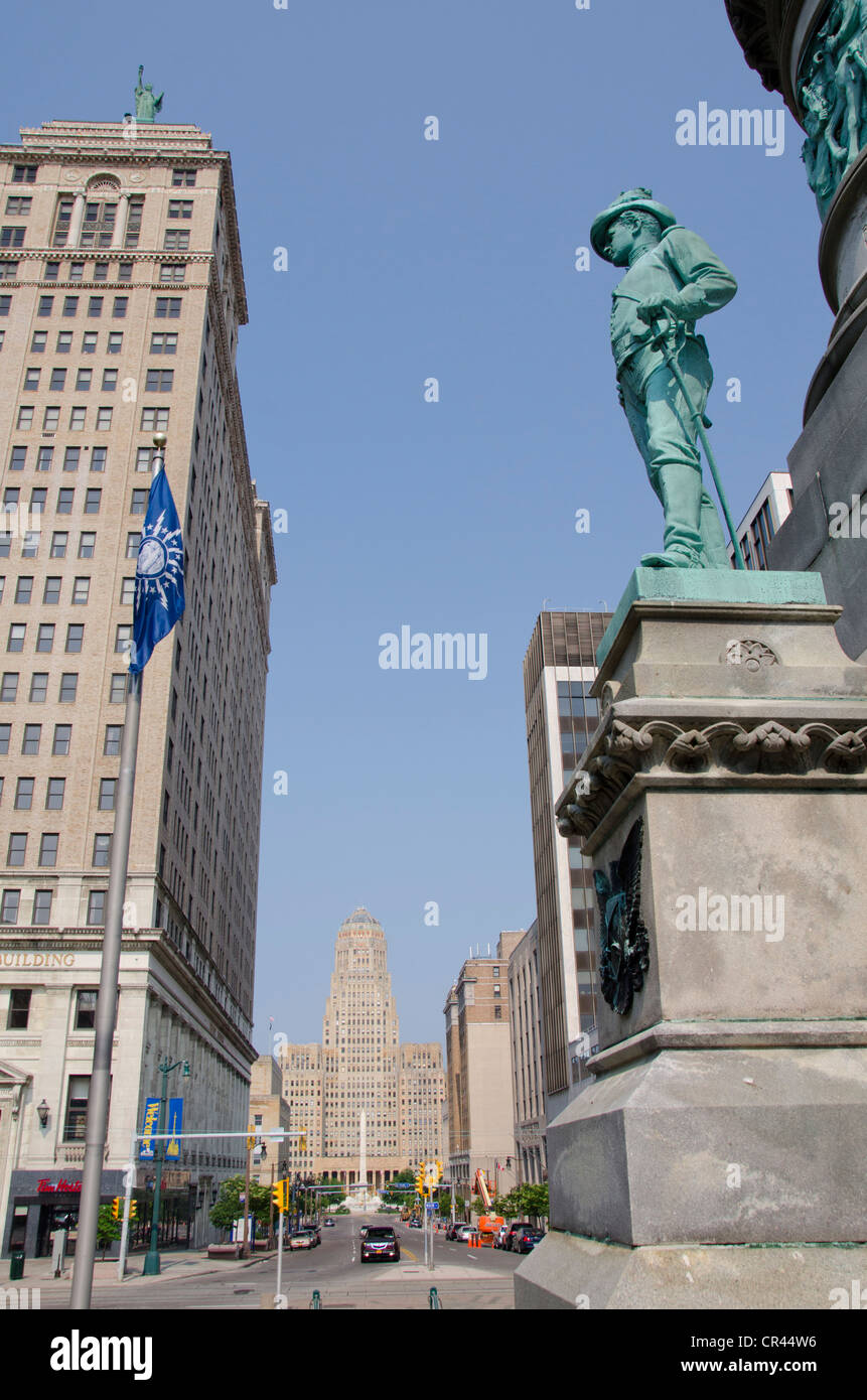 New York, Buffalo, Lafayette Square. Civil War monument, “Soldiers and Sailors” Stock Photo - Alamy