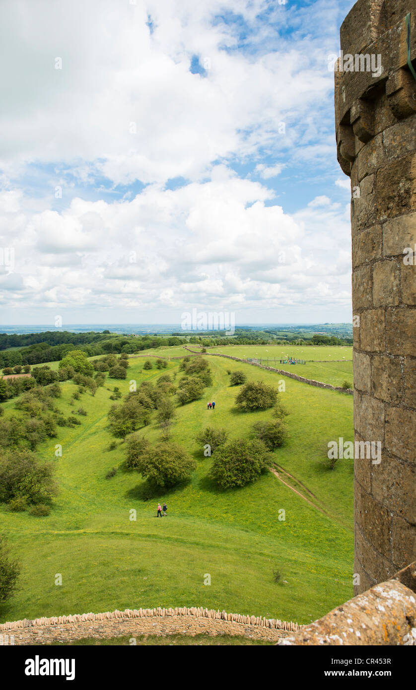 The view from Broadway Tower, Broadway, The Cotswolds, England Stock ...