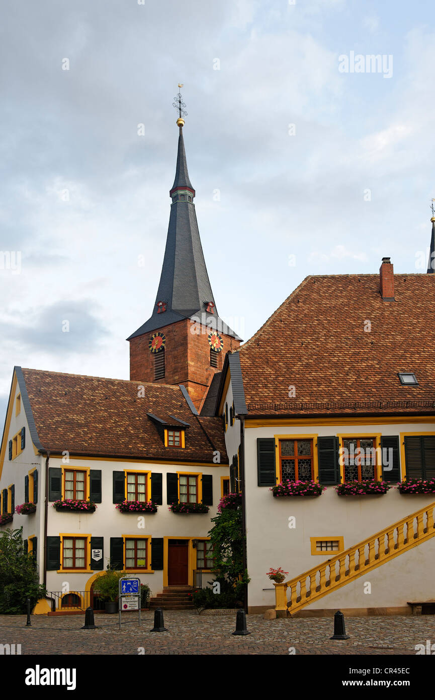 Historic town hall and the parish church of St. Ulrich, Deidesheim ...