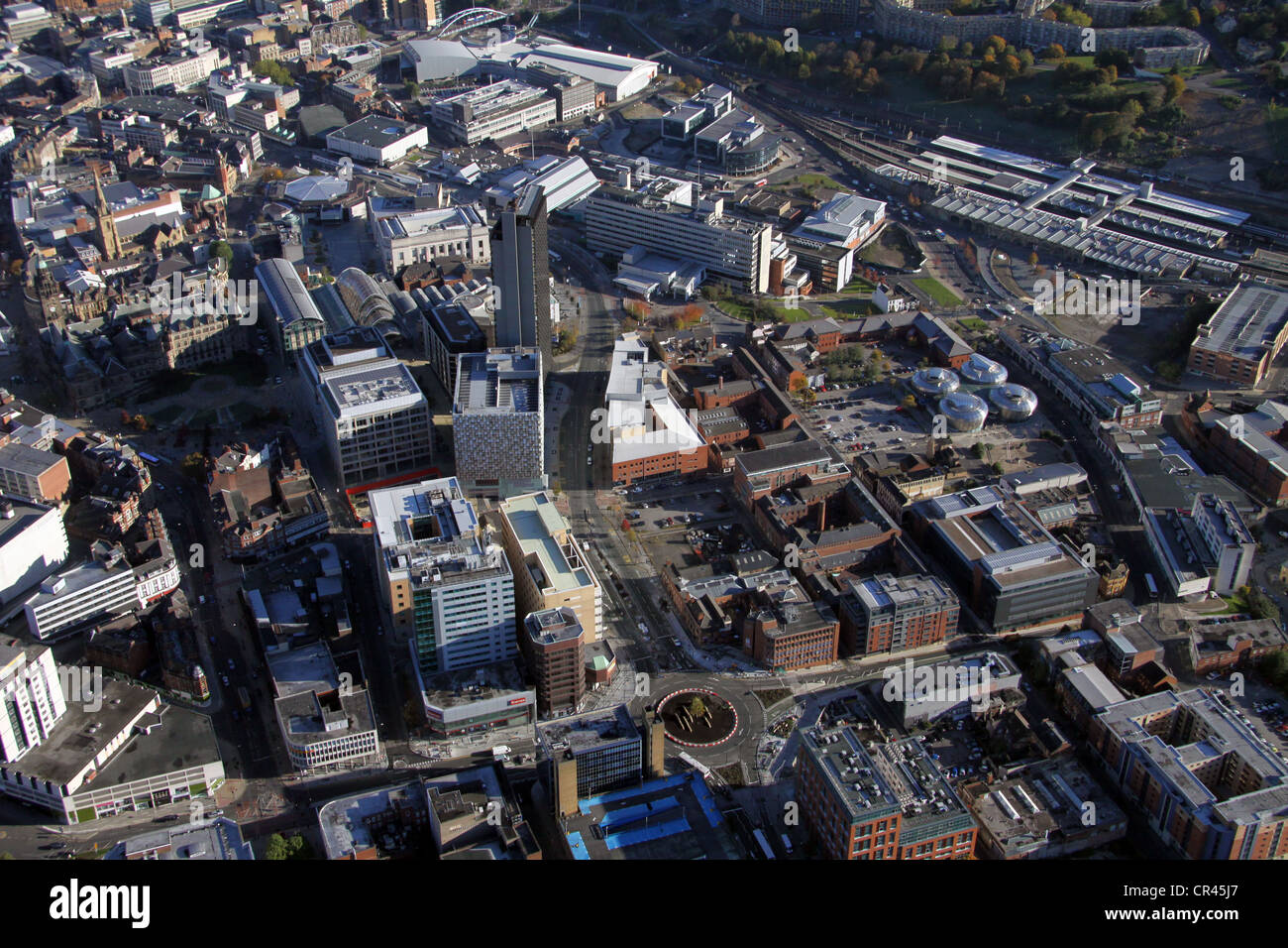 aerial view of Sheffield Hallam University Stock Photo - Alamy