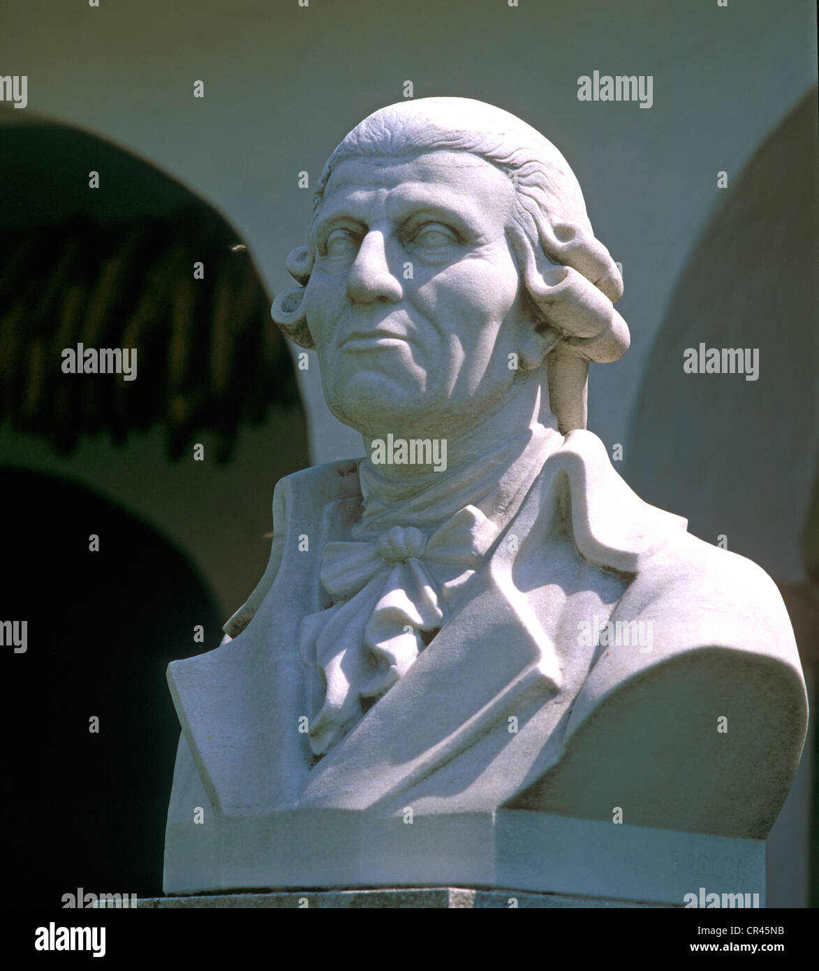 Bust of Josef Haydn, 1732-1809, Austrian composer, courtyard ...