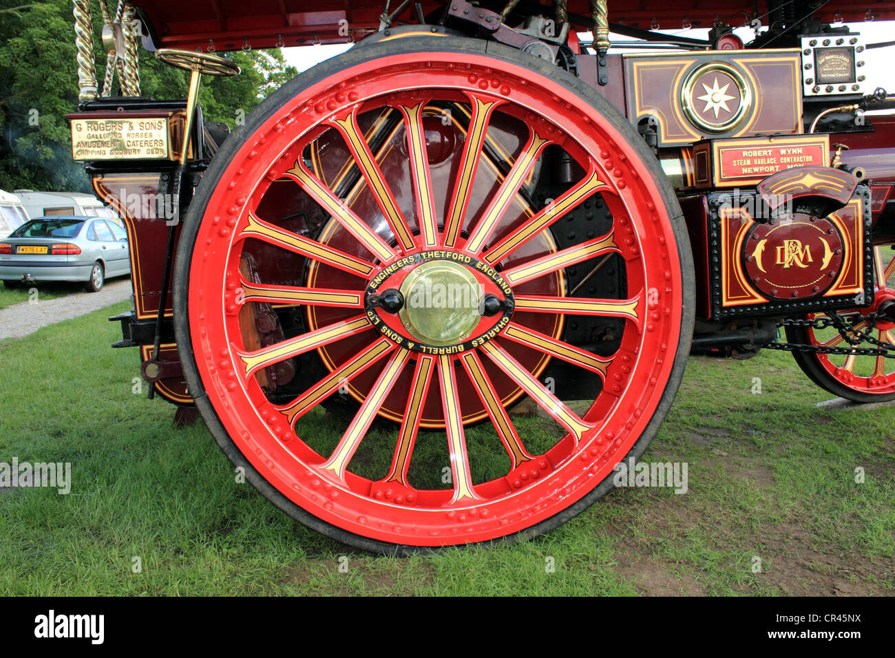 Traction Steam Engine Wheel from a Burrell Steam Traction engine Stock ...