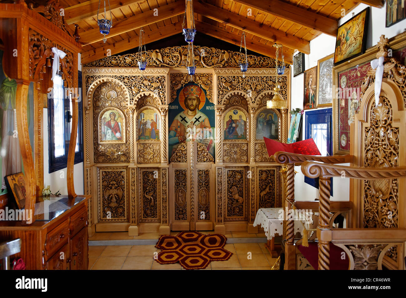 Pilgrimage church Saint Irini near Kampos, Samos island, southern ...
