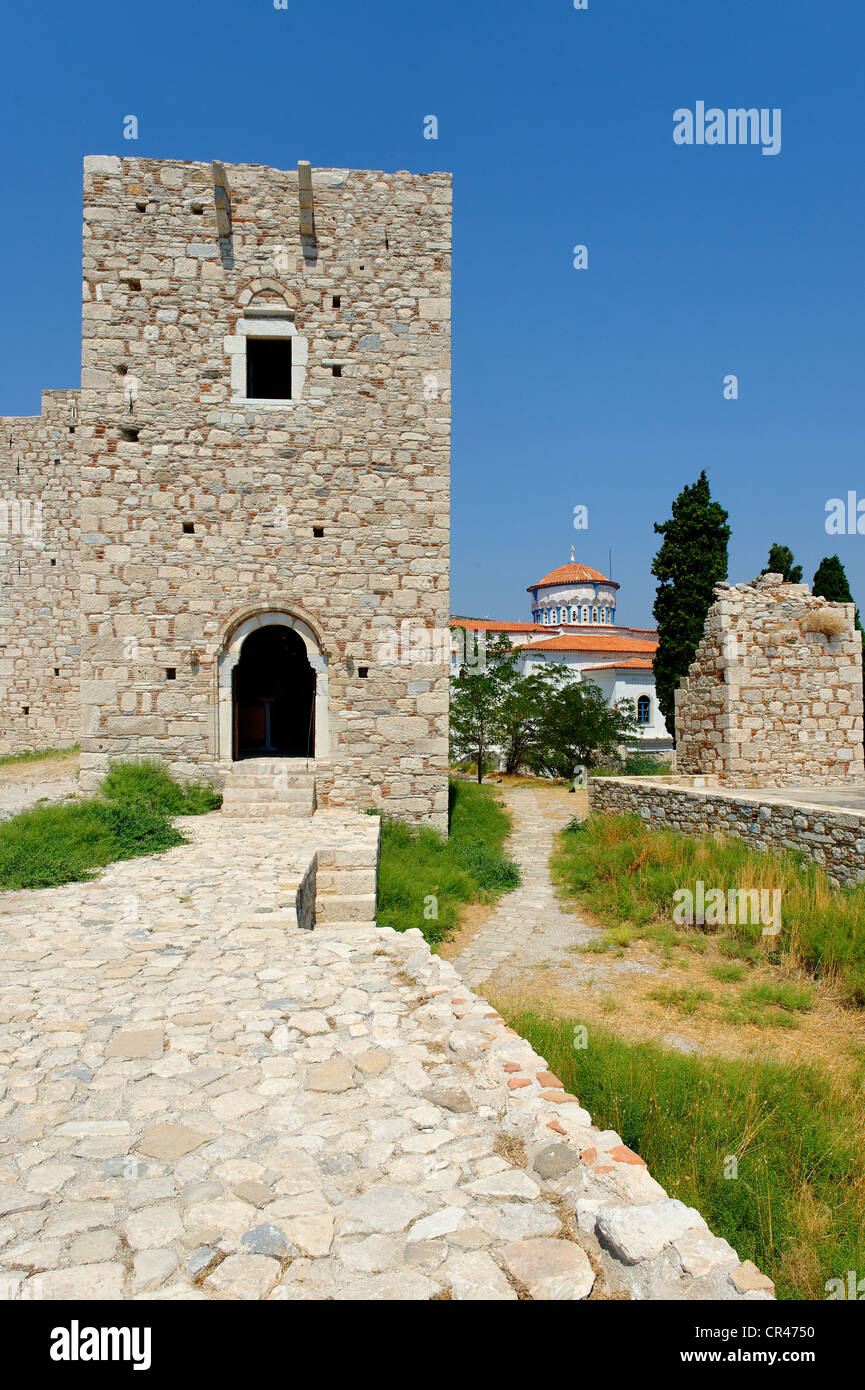 Logothetis Castle with Metamorphosis Church in the port city of ...