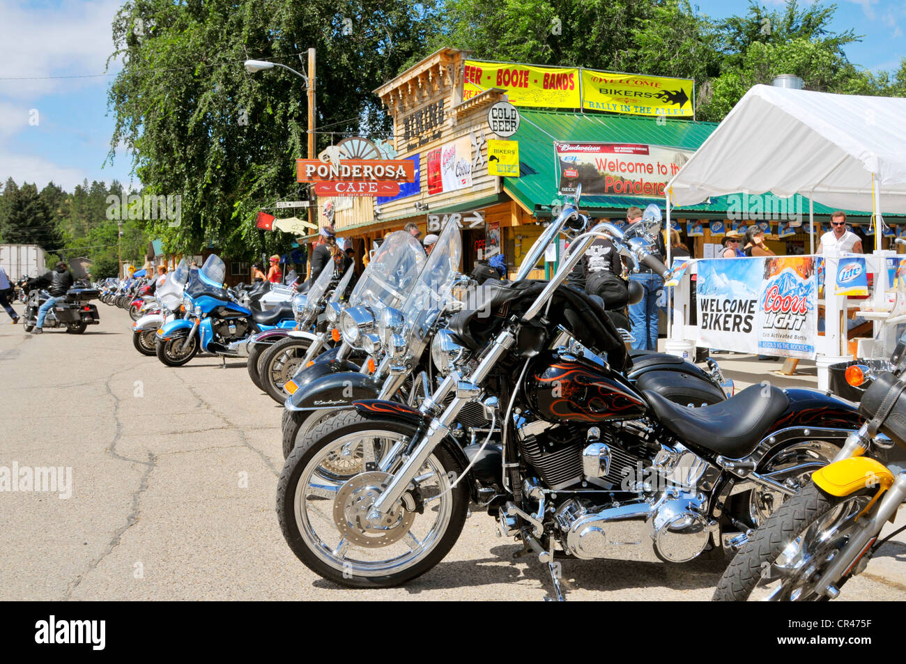 Motorcycles Hulett Wyoming near Devil's Tower National Monument Stock ...