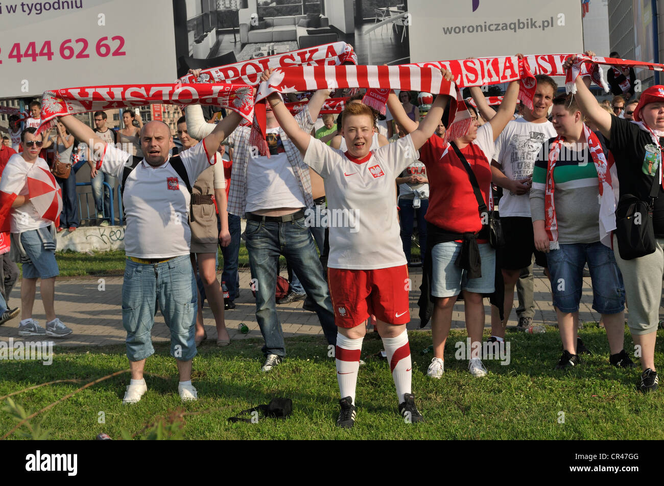 Poland fans at EURO 2012 Stock Photo - Alamy