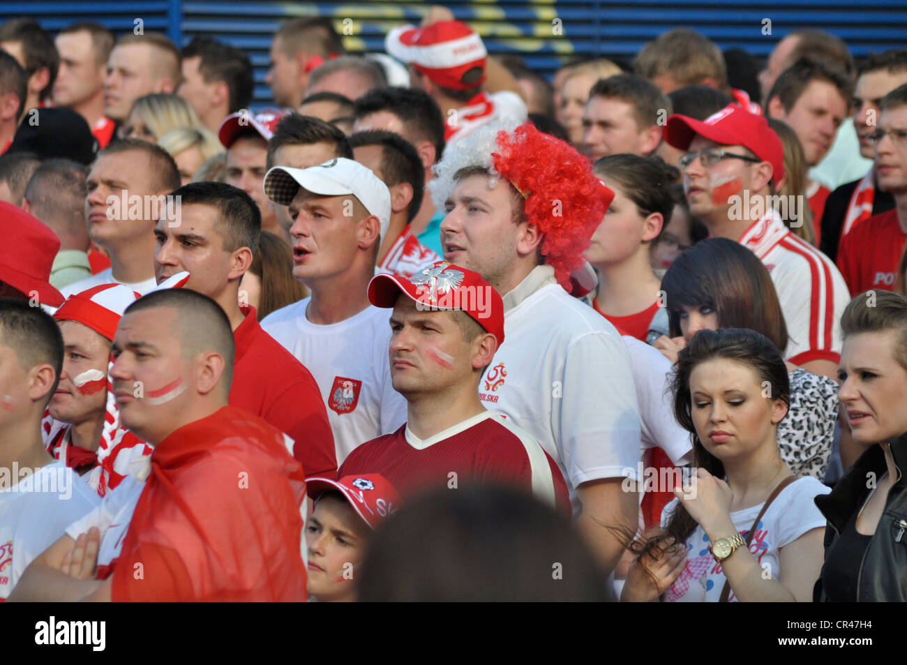 Poland fans at EURO 2012 Stock Photo - Alamy