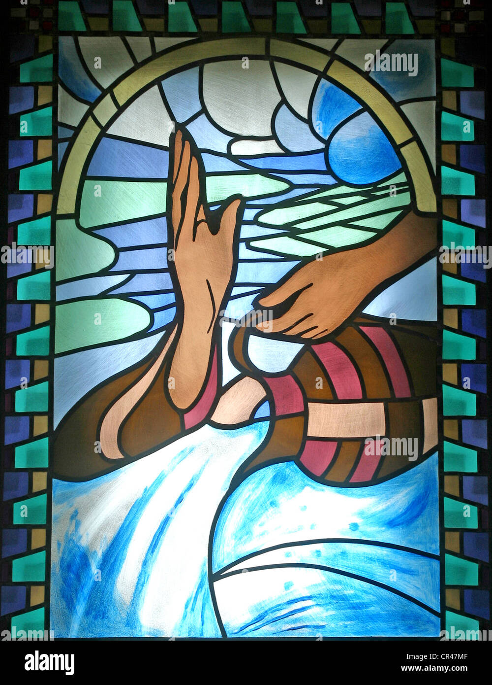 Baptism window detail hi-res stock photography and images - Alamy