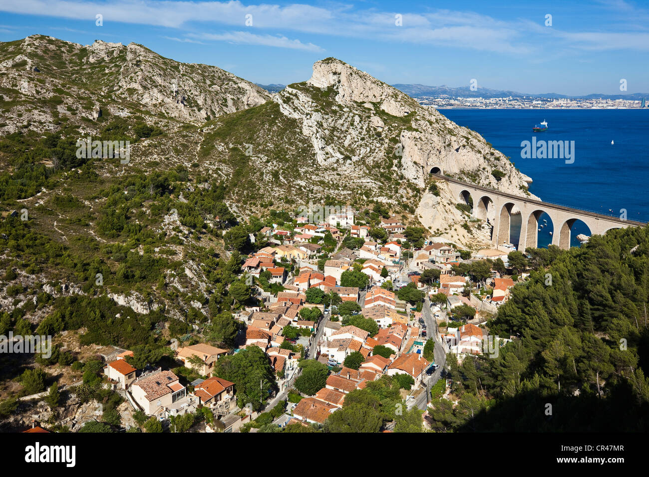 France, Bouches du Rhone, Le Rove, Cote Bleue (Blue Coast), Calanque de ...