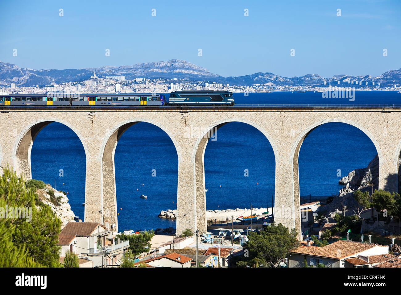 Marseille blue coast train hi-res stock photography and images - Alamy