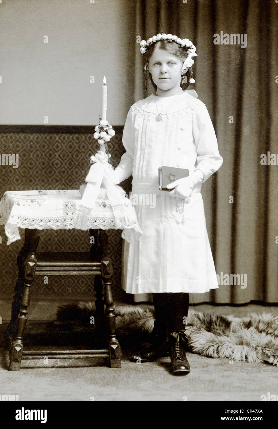 Child on the day of her First Communion, 1905, Upper Bavaria, Bavaria ...