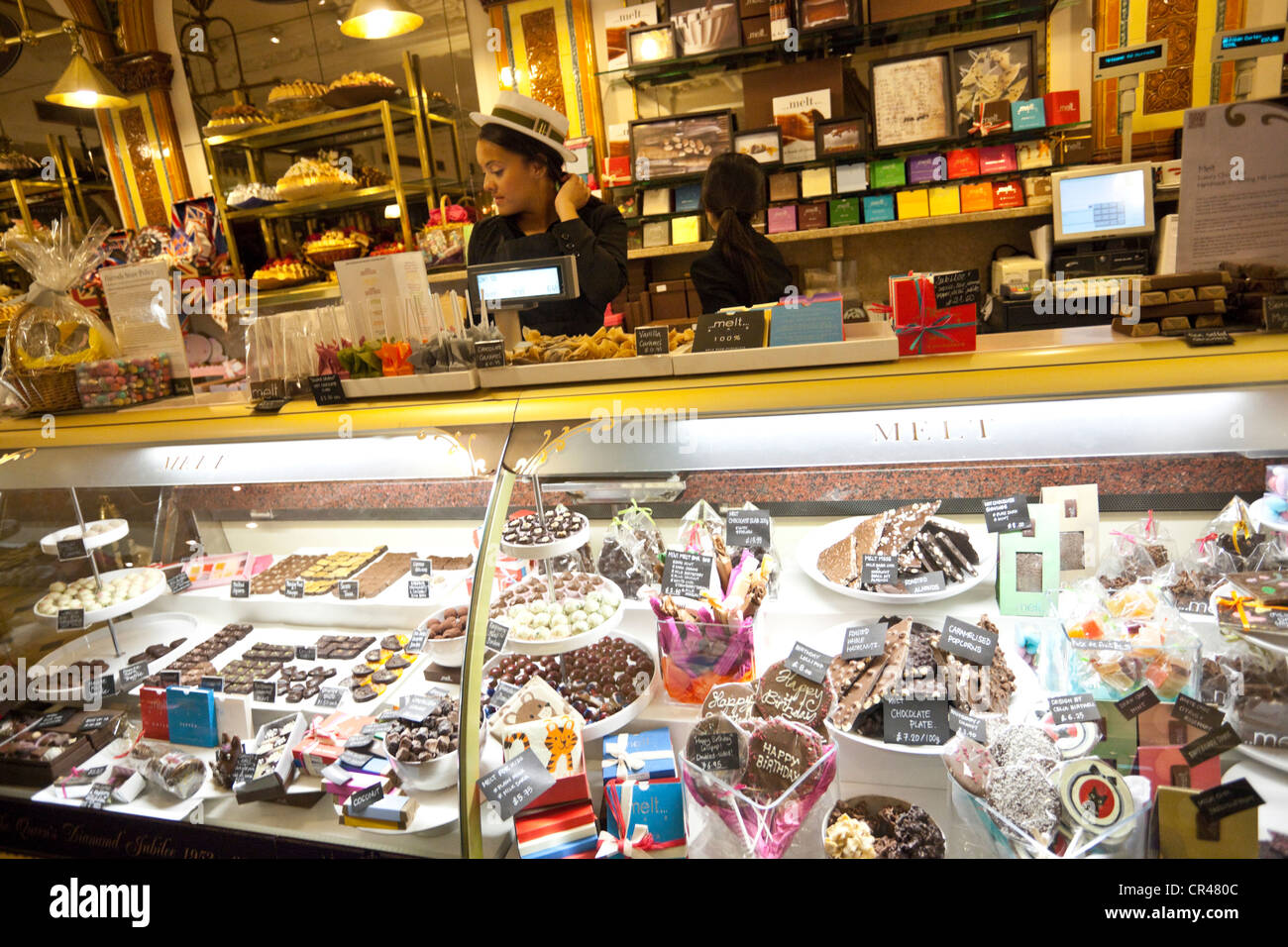 Chocolate counter harrods london england hi-res stock photography and ...
