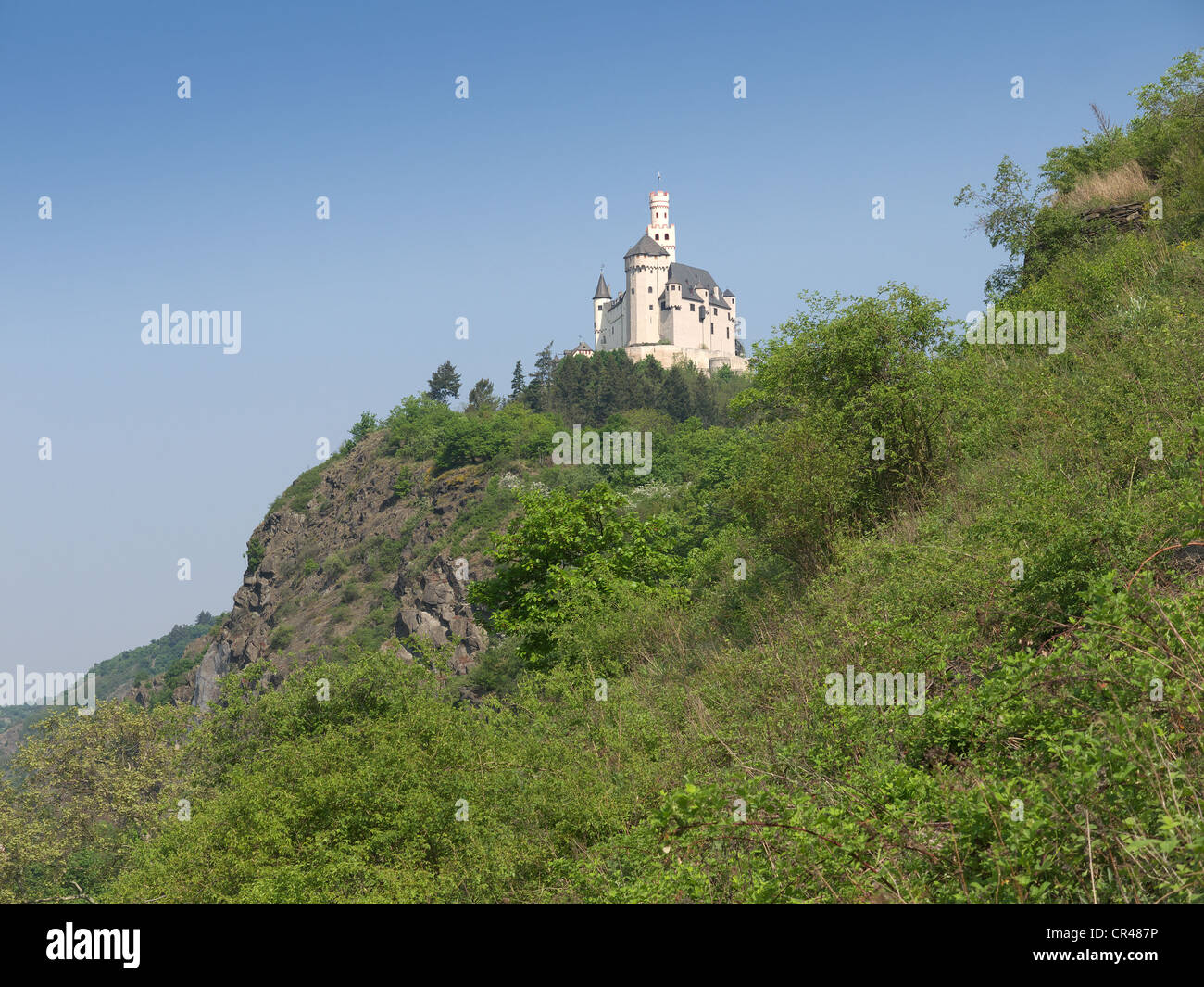 The Marksburg mountain fortress, Braubach, UNESCO World Heritage Site ...