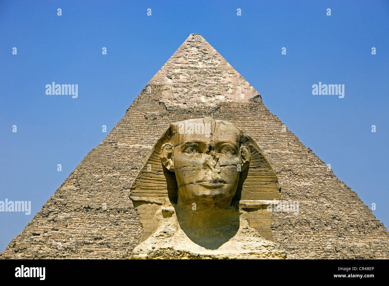 Egypt, Cairo, Guizeh, UNESCO World Heritage, the Sphinx in front of ...