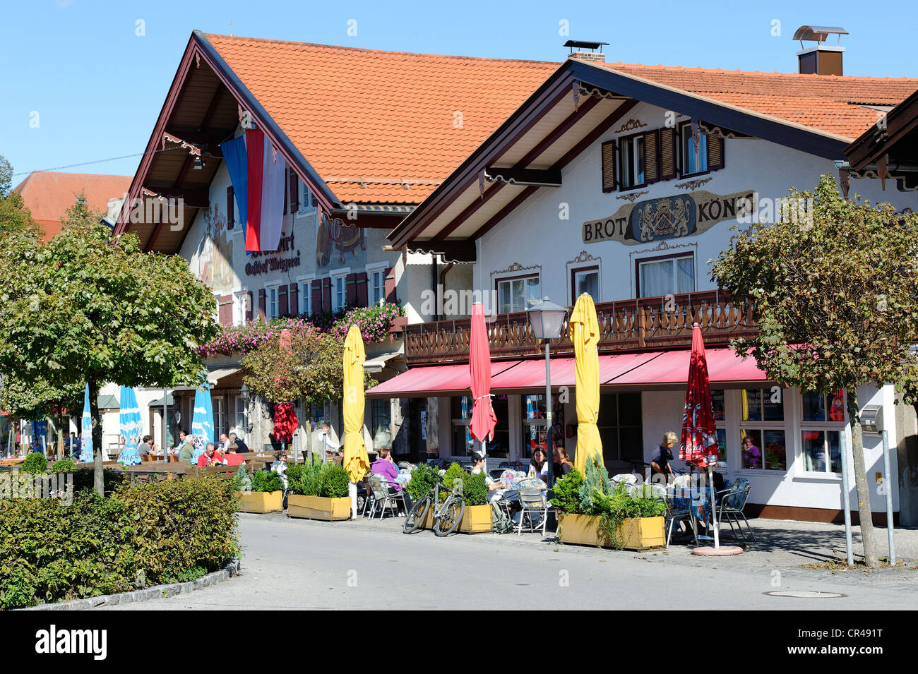Market square, Miesbach, Upper Bavaria, Bavaria, Germany, Europe Stock ...